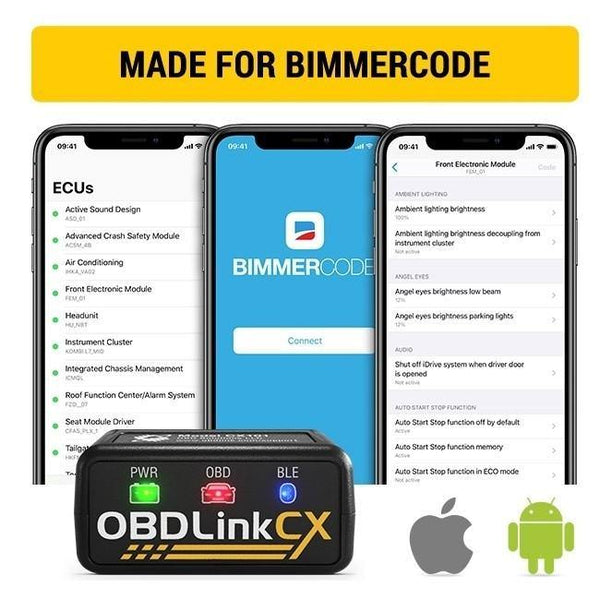 OBDLink CX BimmerCode Bluetooth 5.1 BLE OBD2 Adapter BMW Mini iOS ...